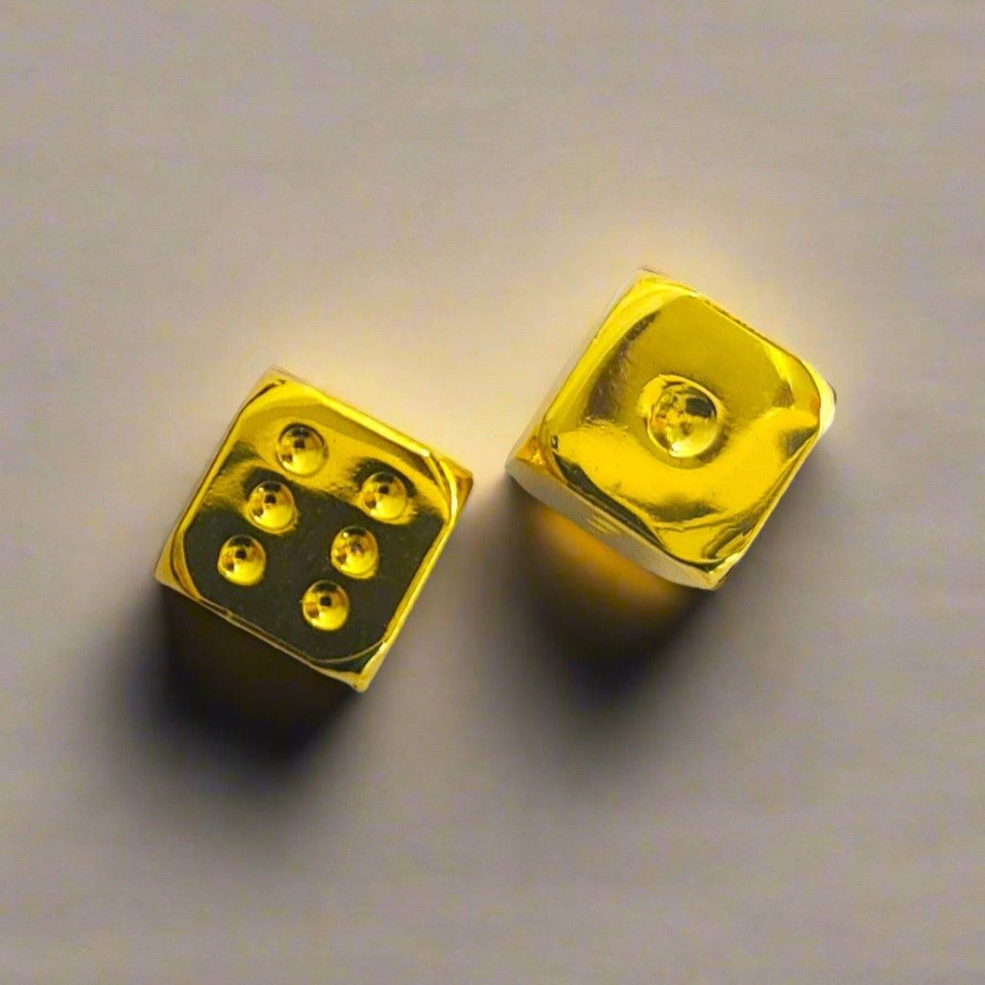 Set of Gold Plated Dice - Etsy