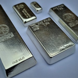 Full Set - Hand Poured .999 Fine Tin Bullion Bars - Grimm Metals - Etsy