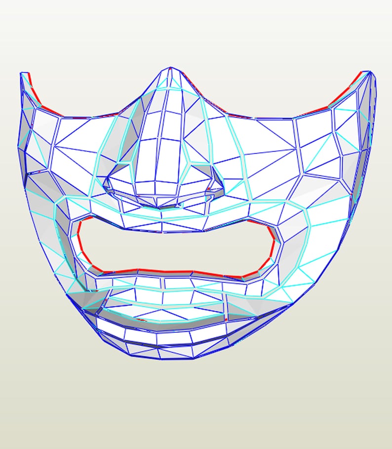 Samurai mask Japanese Helmet Do It Yourself DIY printable CAS | Etsy