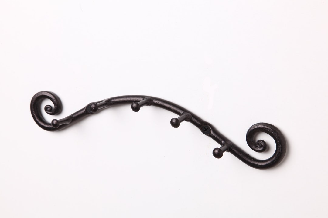 5 Hook Key Organizer Forged Iron Key Rack - Etsy