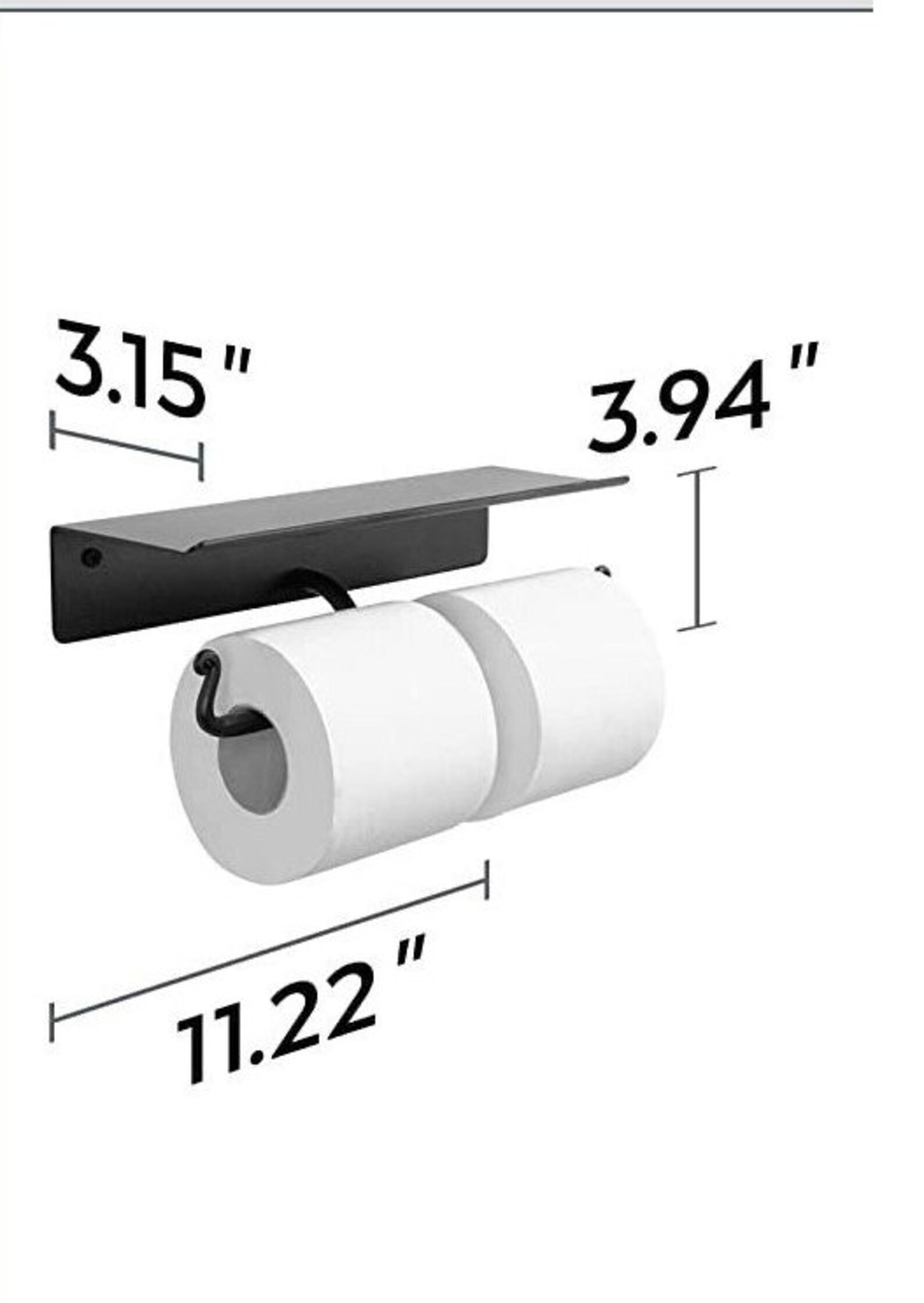 Double Toilet Paper Holder With Shelf, Rustic Farmhouse TP Roll Hanger ...