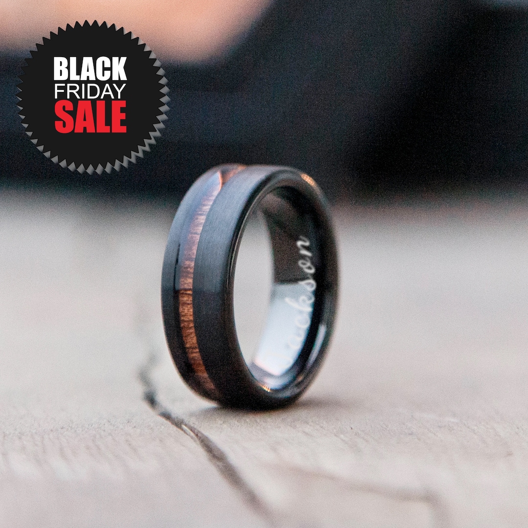 Herren-Schwarz-Ring Hartmetall Ring Ring mit Gravur - Etsy Schweiz