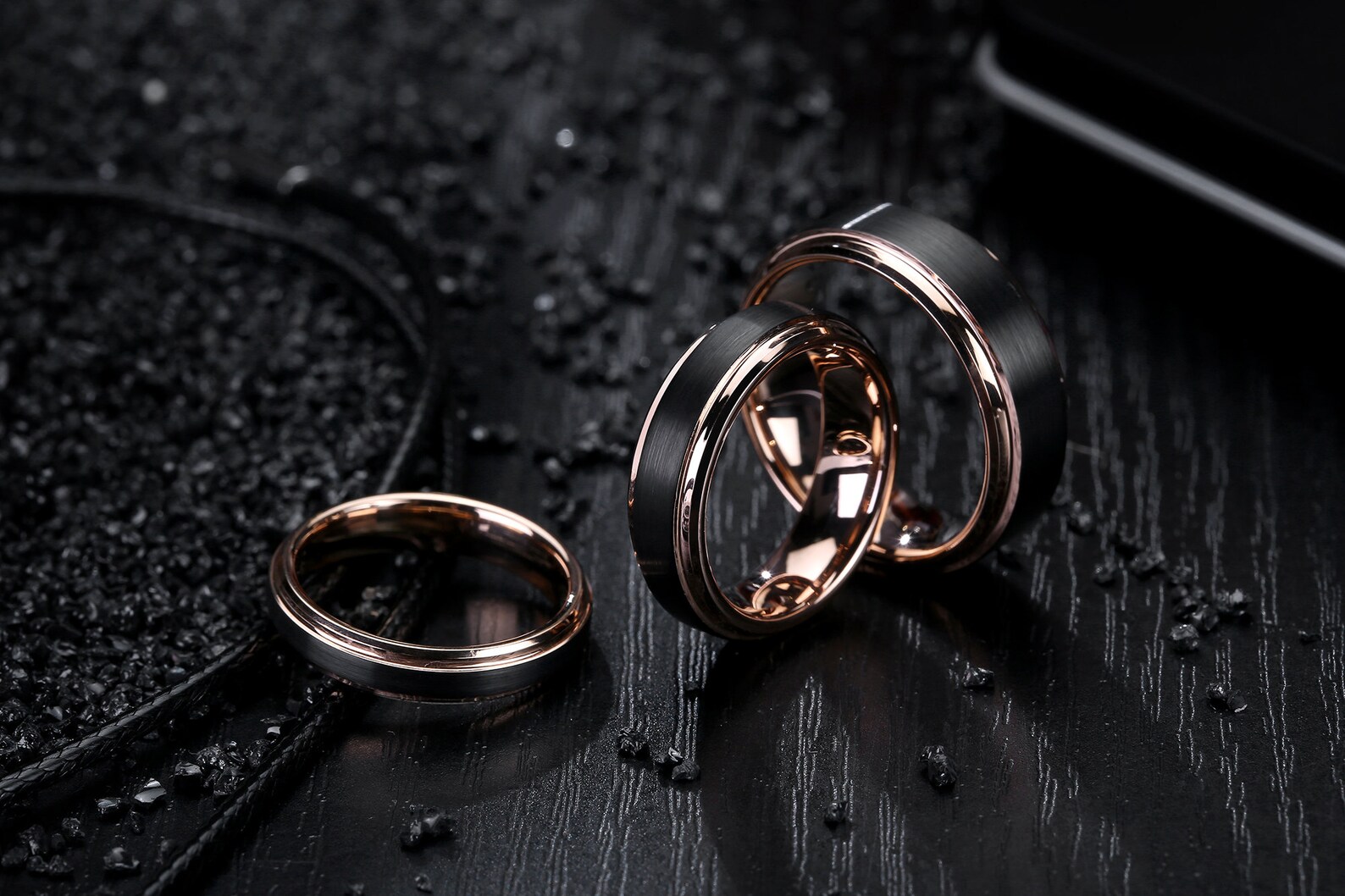 Custom Engraved Ring Birthday Gift Ideas Satin Black & - Etsy