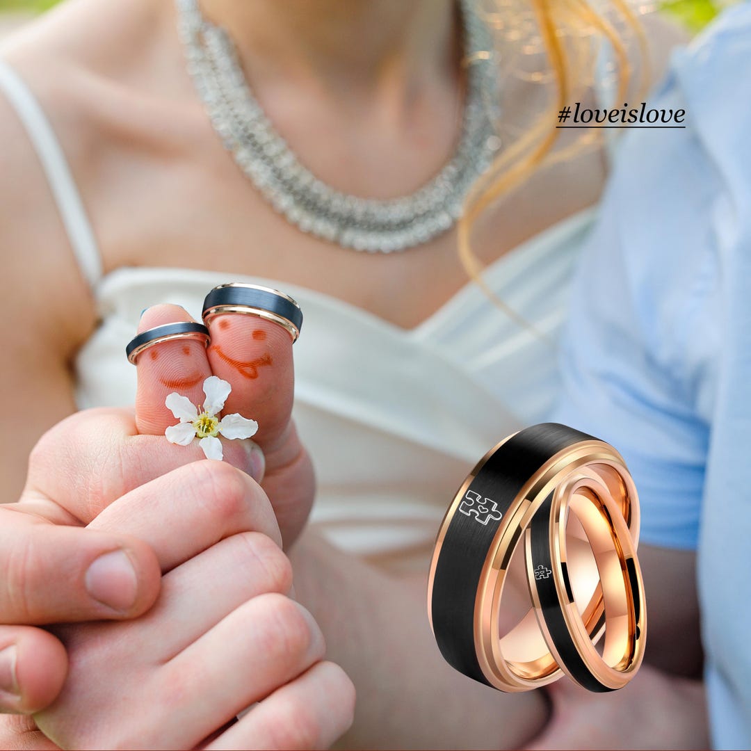 Couple Rings, Personalized Engraved Rings, Promise Rings for Couple ...