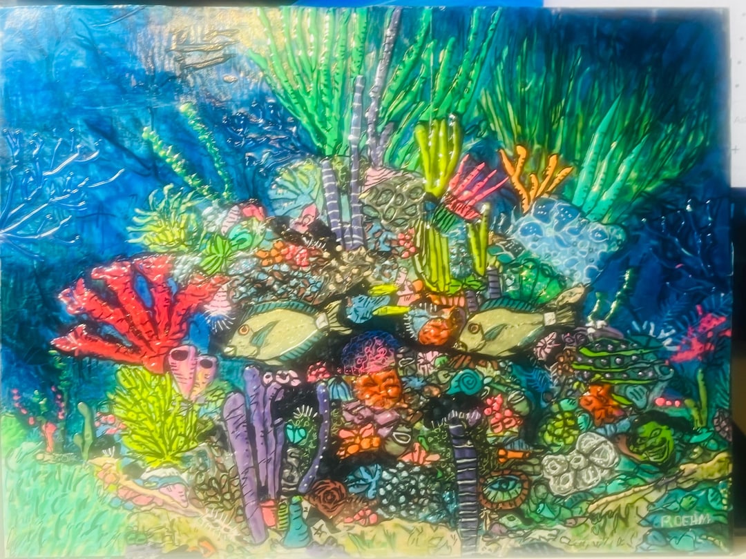 Damselfish and Reef Fish Marine Life 9x12 Original Ocean Painting on ...