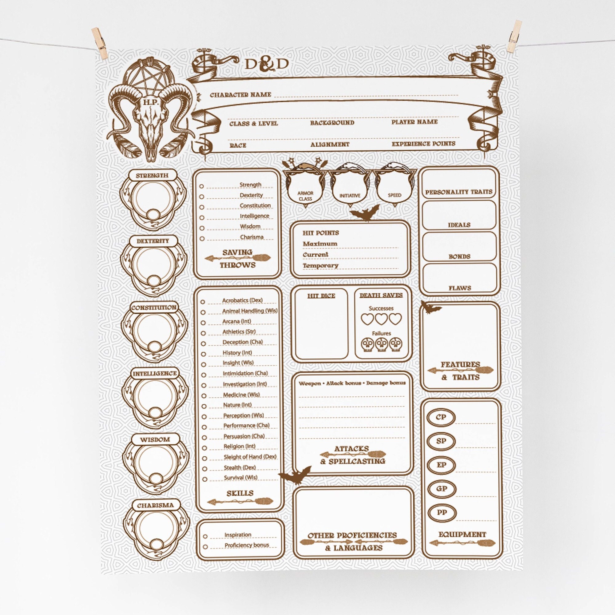 DnD 5e Character Sheet — SkullSplitter Dice, 47% OFF