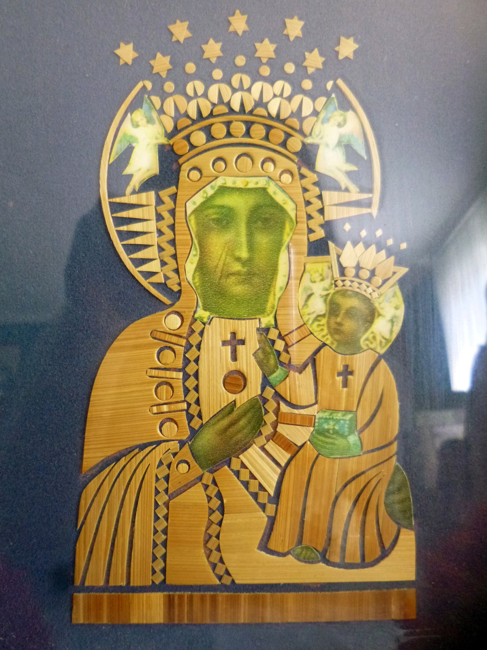 Pretty painting of the virgin Mary in wood | Etsy