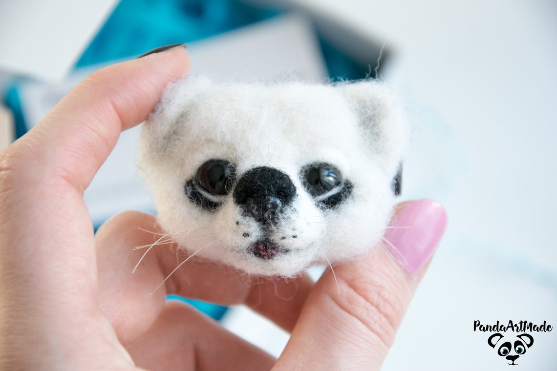 Needle Felted Dog Hair Clip: Miniature Wool Animal Brooch - Etsy