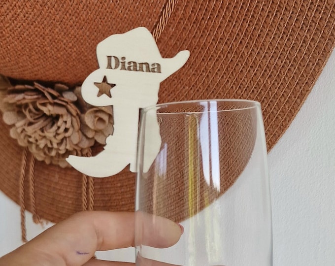 Last Rodeo Name Place Card Drink Tag Charm Bachelorette Western Boot ...