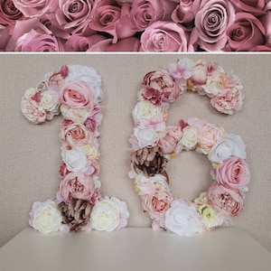 Sweet Sixteen Party Decor, Sweet 16 Photoshoot Decor, Floral Numbers ...