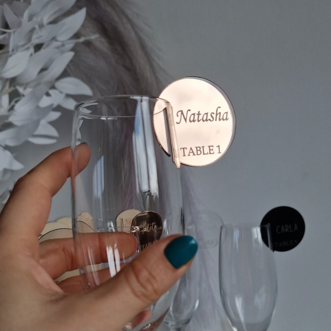 Acrylic Place Cards Personalized, Wedding Drink Tags, Acrylic Drink ...