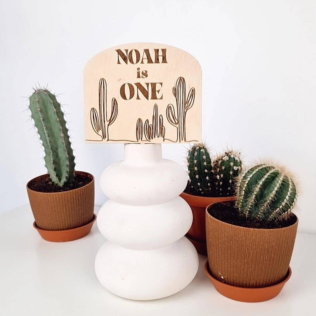 Custom Cactus Decor, Personalized Cactus Cake Topper, Custom Desert ...