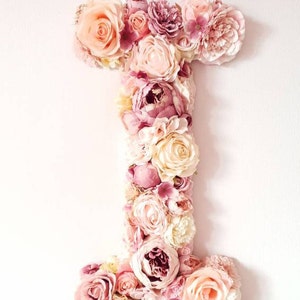 Large Flower Letter, Wedding Monogram, Bridal Shower Decor, Engagement ...