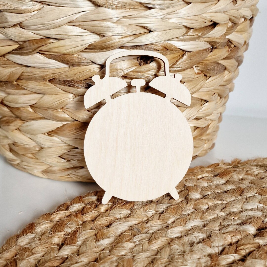 Wooden Alarm Clock Shape, Wood Alarm Clock Silhouette, Alarm Clock ...