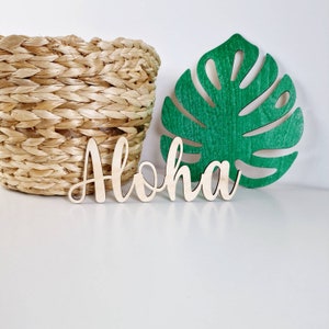 Aloha Wood Sign Cutout, Aloha Word Sign, Aloha Unfinished Wood Word ...