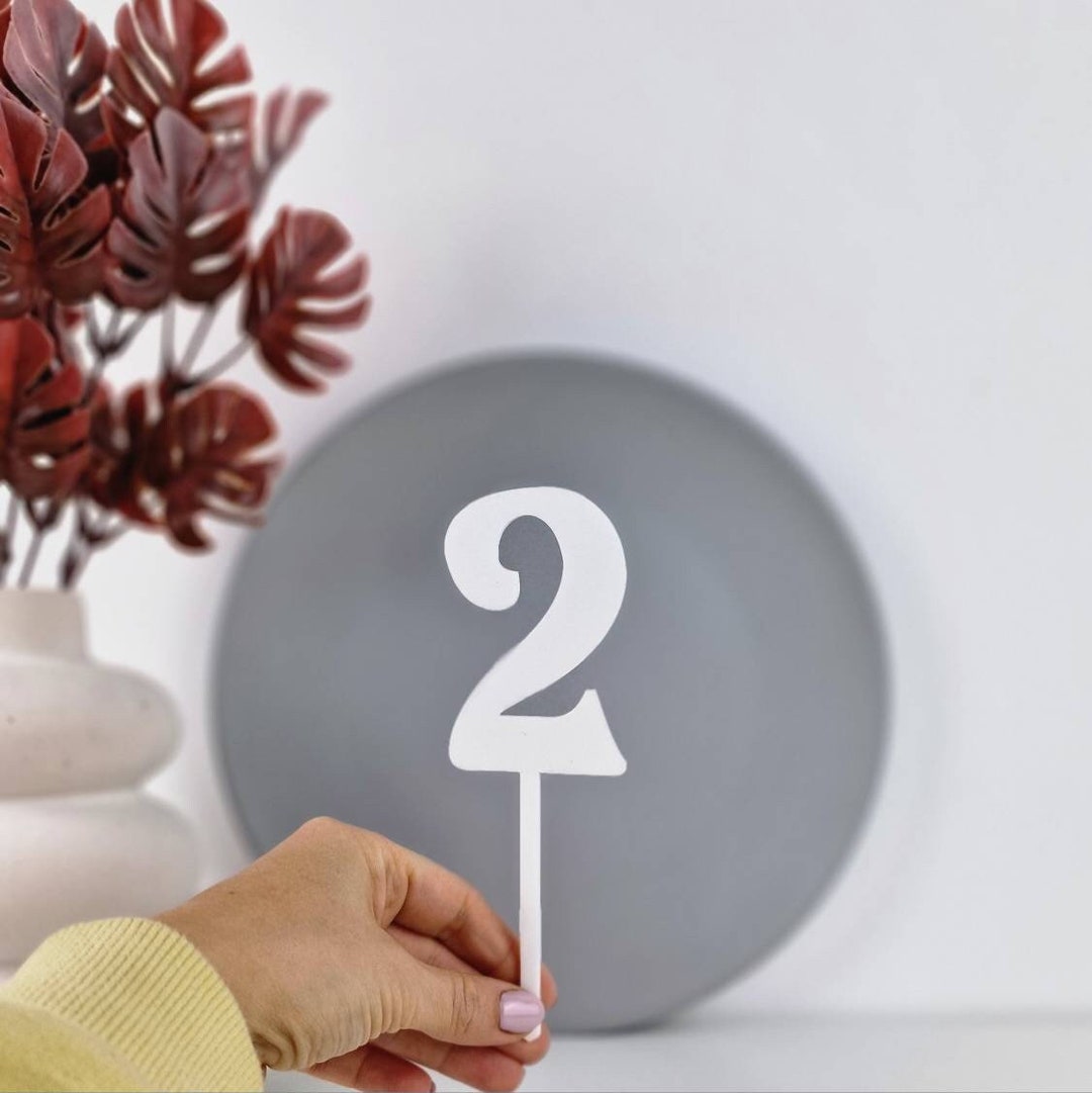 Single Digit Number Cake Topper White Cake Topper Acrylic - Etsy