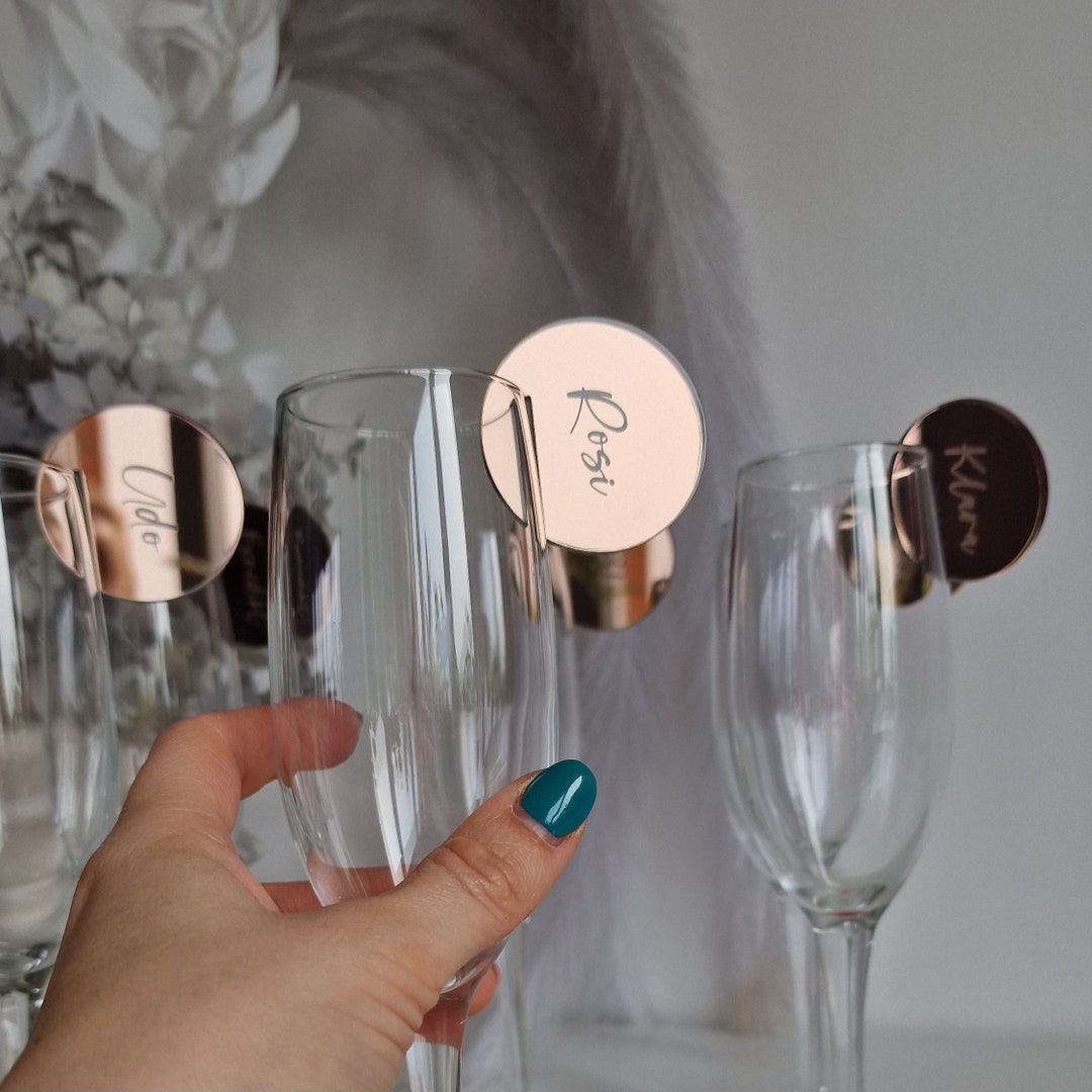 Acrylic Wedding Name Place Tags, Disc Name Tags, Mirror Acrylic Name ...