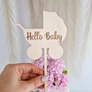 Welcome Baby Stroller Cake Topper Hello Baby Cake Topper - Etsy