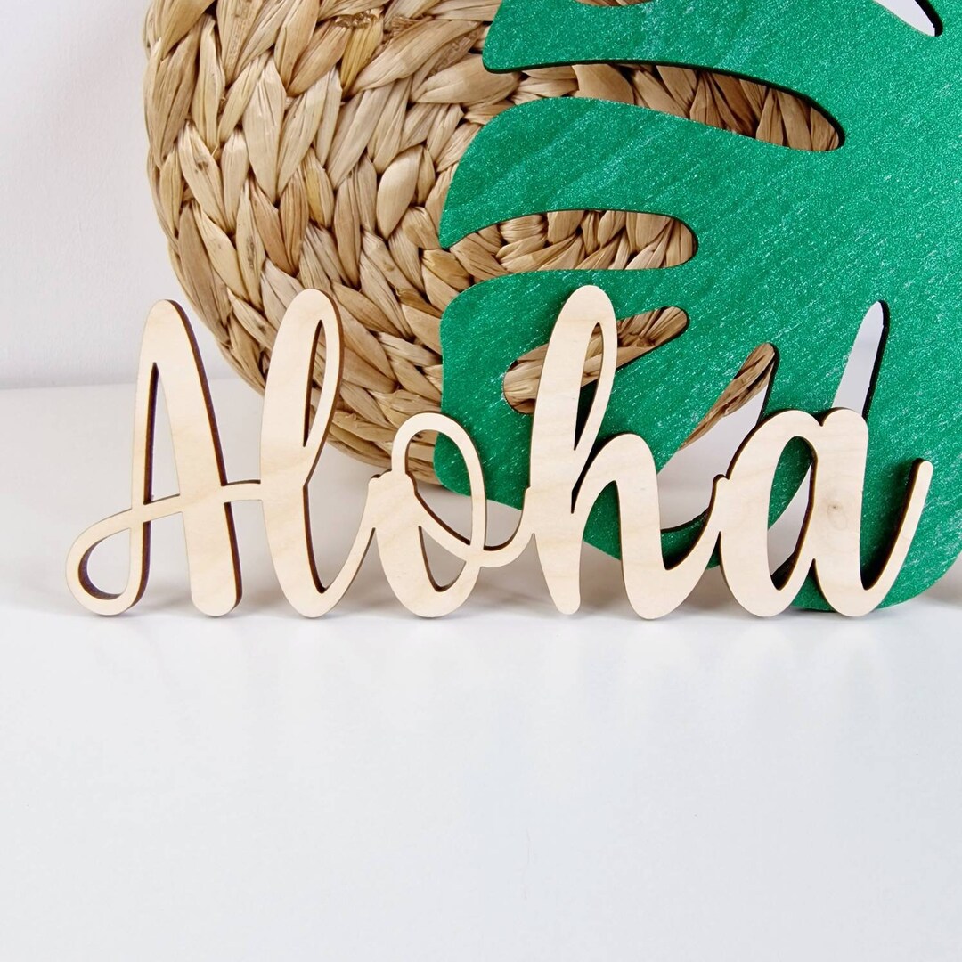 Aloha Wood Sign Cutout, Aloha Word Sign, Aloha Unfinished Wood Word ...
