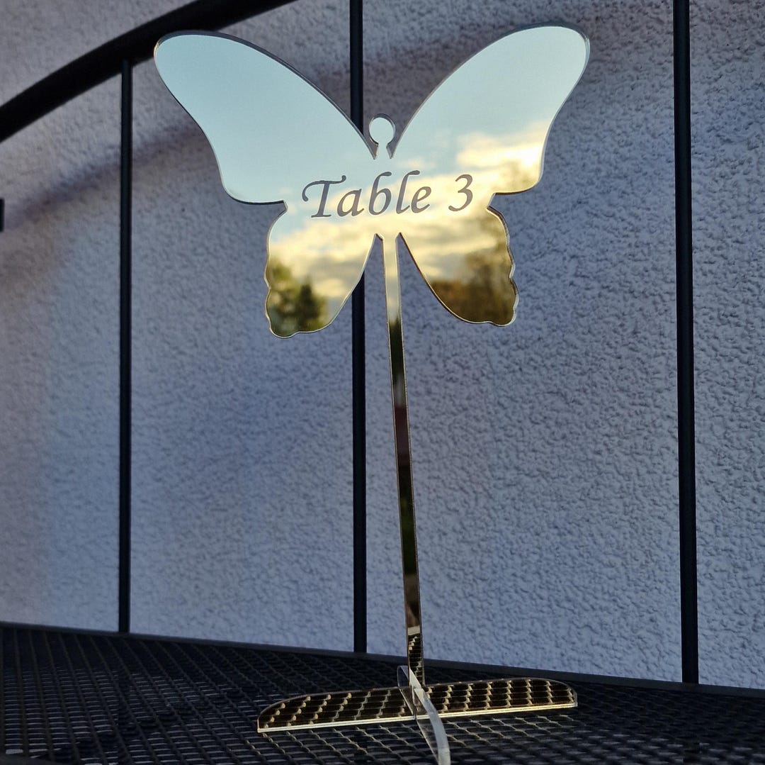 Butterfly Wedding Table Number Customized, Gold Table Numbers ...