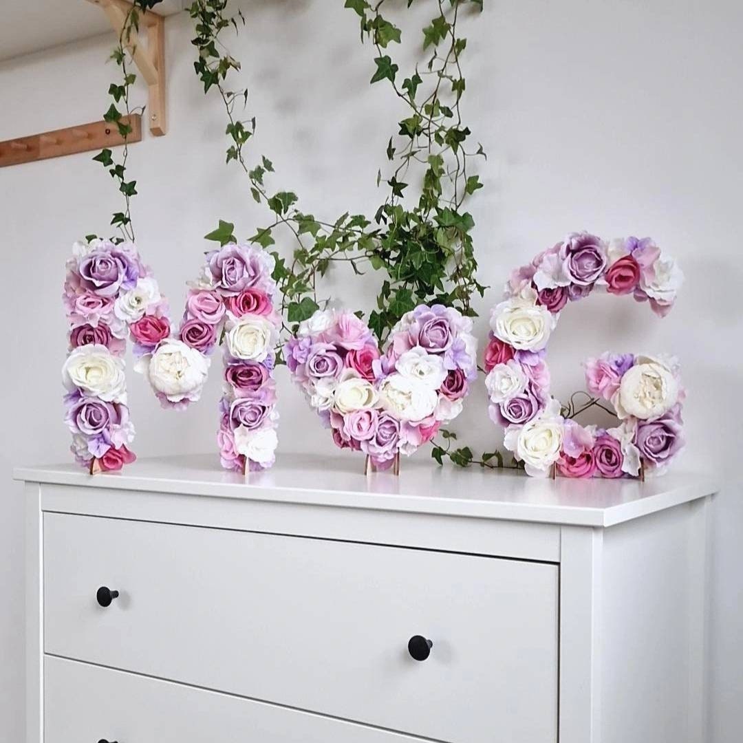 Custom Floral Letters for Wedding, Boho Wedding Decoration, Wedding ...