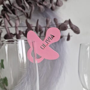 Personalized Pacifier Name Tags, Baby Shower Tag, Glass Charms Custom ...