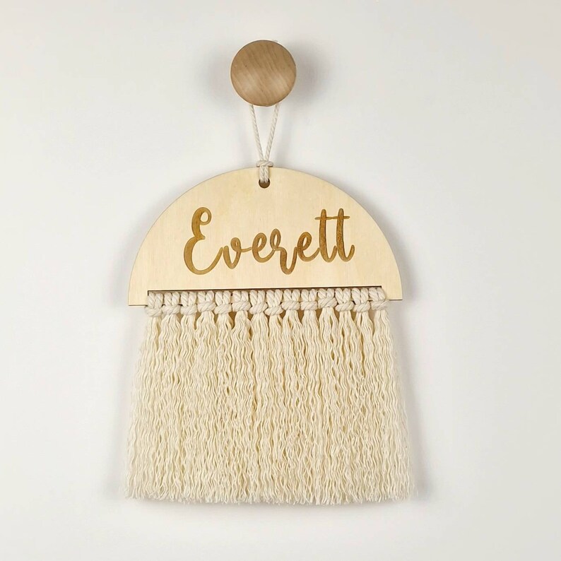 Macrame Name Sign Macrame Birth Announcement Baby Name Sign - Etsy