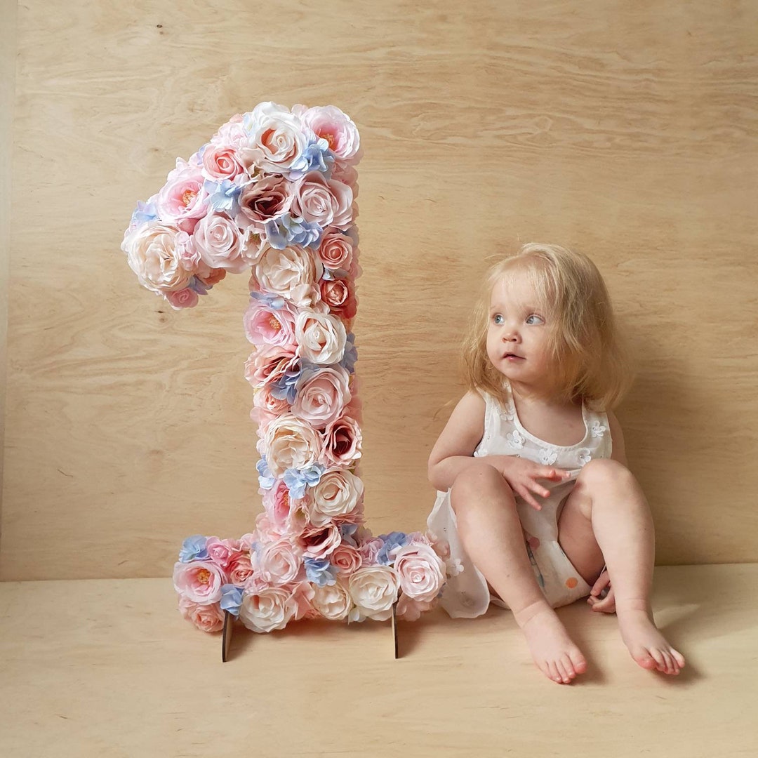 First Birthday Number Floral, Custom 1st Birthday Photo Prop ...