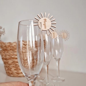 Personalized Sun Tags, Custom Drink Charms, Boho Sun Party Decor, Here ...