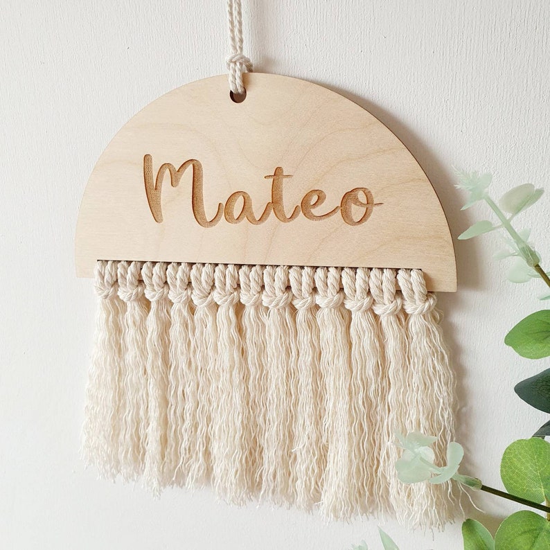 Macrame Name Sign Macrame Birth Announcement Baby Name Sign - Etsy