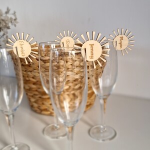 Personalized Sun Tags, Custom Drink Charms, Boho Sun Party Decor, Here ...