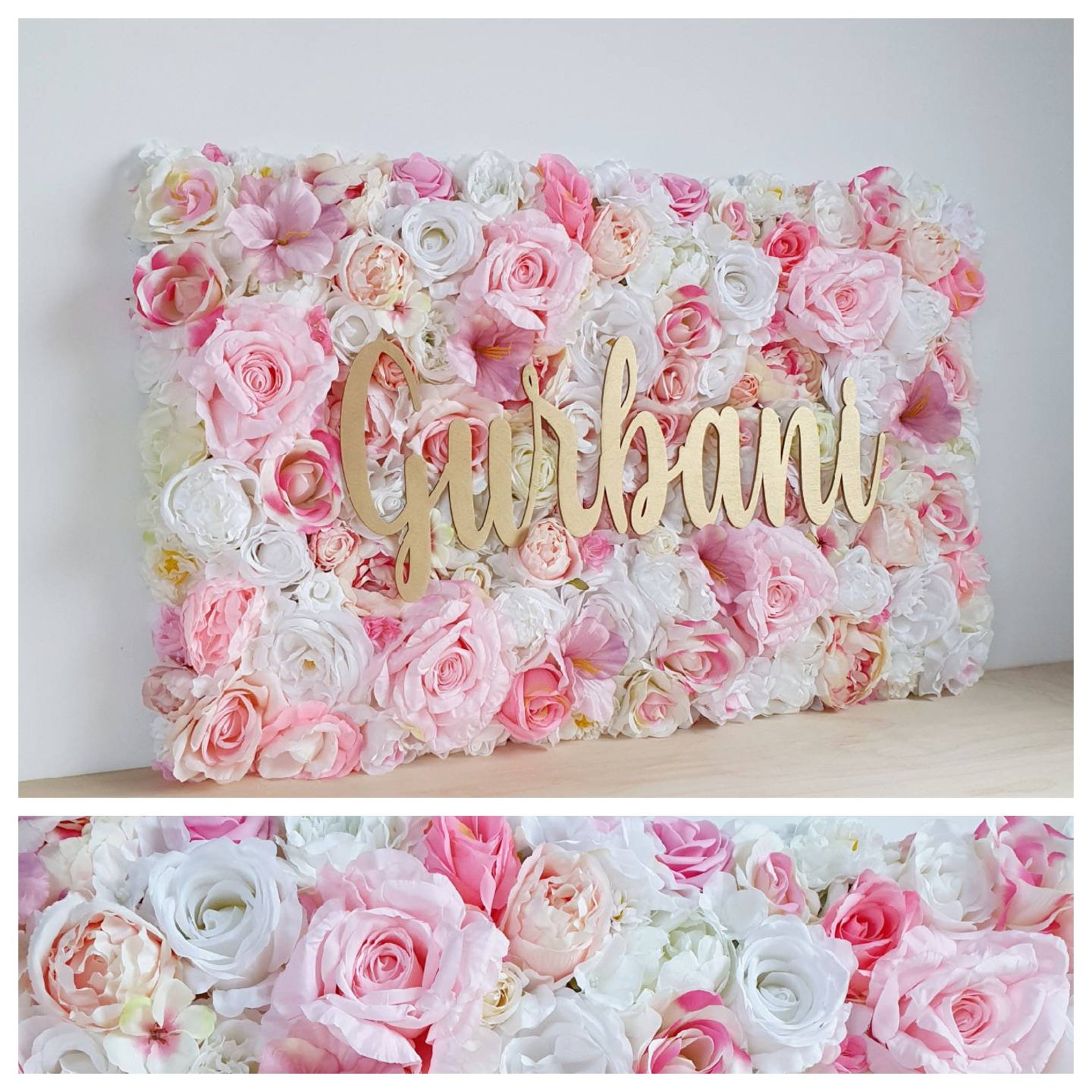 Flower Wall With Name Sign Large Flower Wall Nursery Name - Etsy