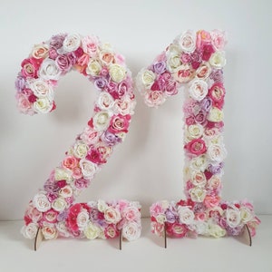 Flower Numbers, Custom 21st Birthday Sign, 21st Birthday Decorations ...