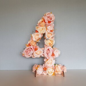 Freestanding 4th Birthday Custom Flower Number as Birthday Photo Prop ...