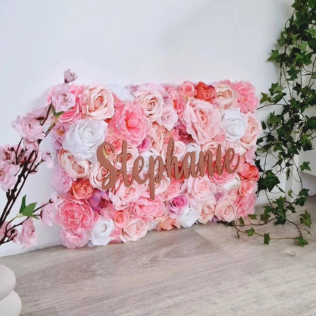 Personalized Flower Board, Bridal Shower Welcome Sign, Custom Backdrop ...