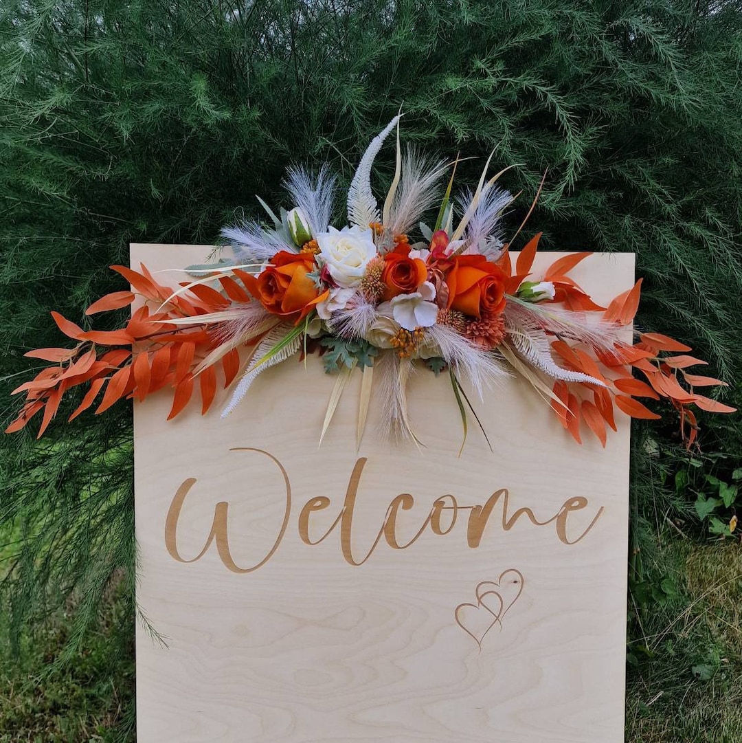 Rustic Floral Wedding Swag, Welcome Sign Decoration, Table Decor for ...
