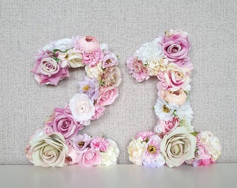 21st Floral Numbers | Etsy