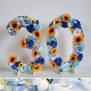 Customized Flower Numbers for 30th Birthday Party Decorations ...