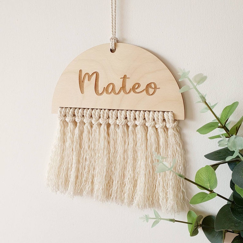 Macrame Name Sign Macrame Birth Announcement Baby Name Sign - Etsy