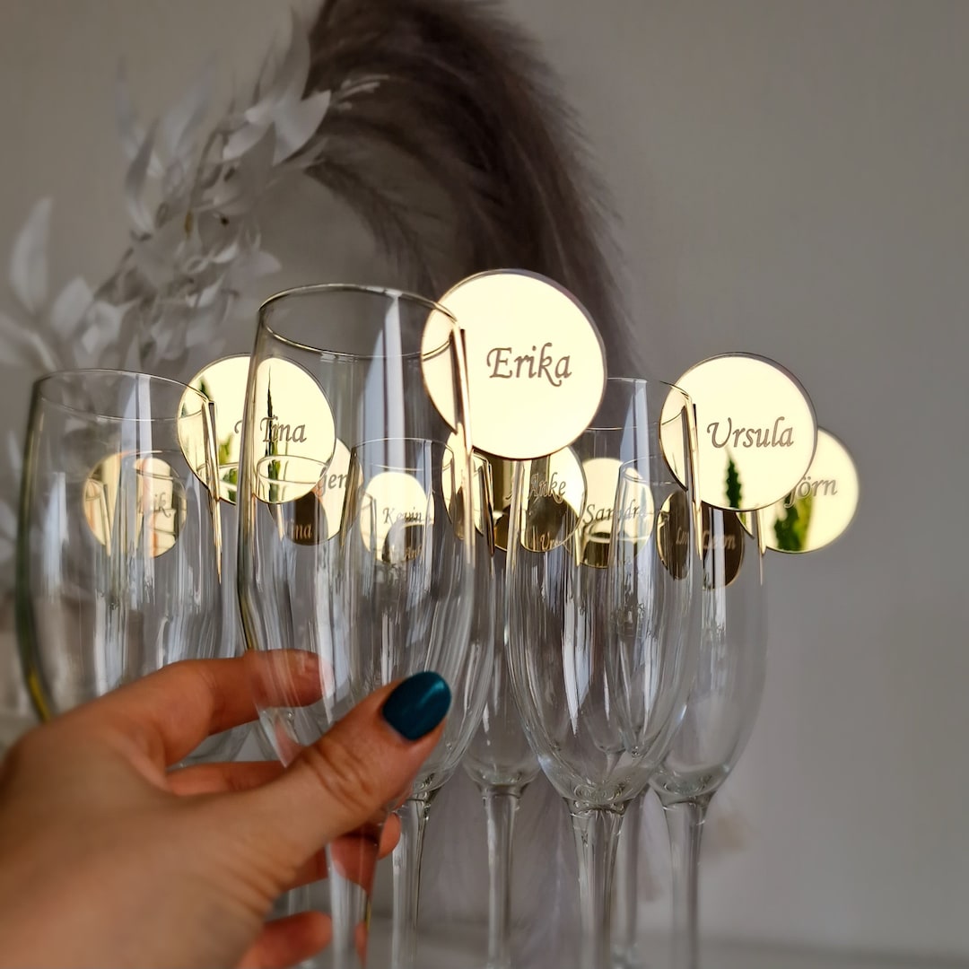 Wedding Place Card Ideas Glass Marker Wine Charm Wedding Drink Tags ...