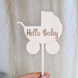 Welcome Baby Stroller Cake Topper Hello Baby Cake Topper - Etsy