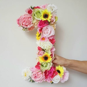 Floral Number, Sweet 16 Decoration, Floral Letter, Birthday Decorations ...