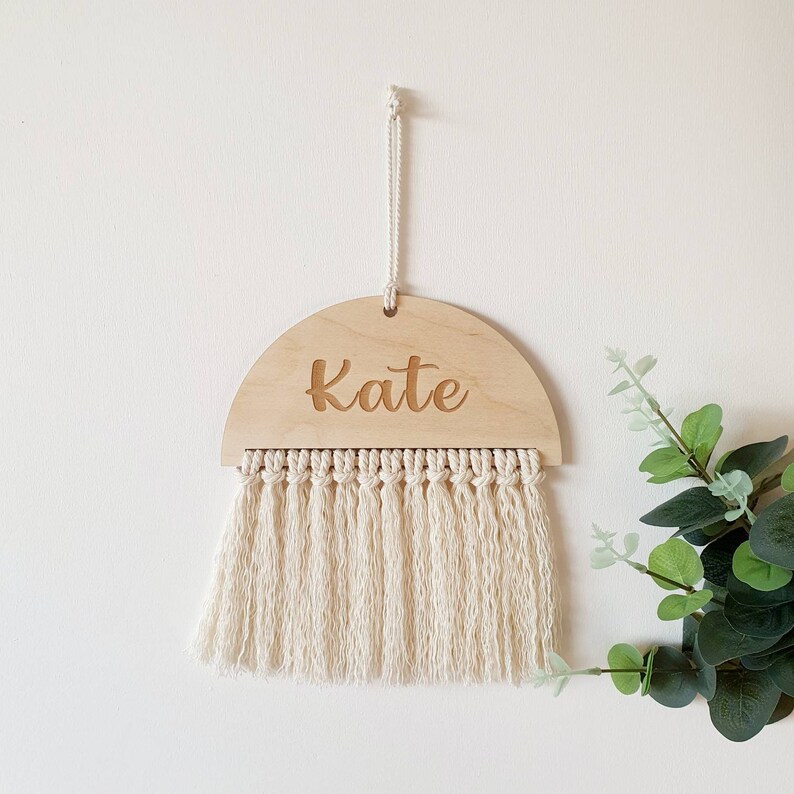 Macrame Name Sign Macrame Birth Announcement Baby Name Sign - Etsy