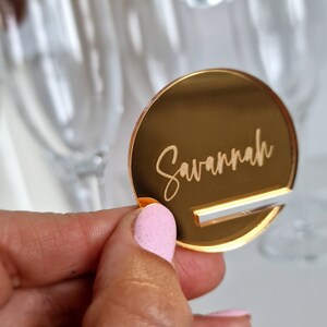 Acrylic Wedding Name Place Tags, Disc Name Tags, Mirror Acrylic Name ...