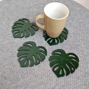 Wood Coasters, Monstera Leaf Coasters, Drink Coasters for Tropical ...