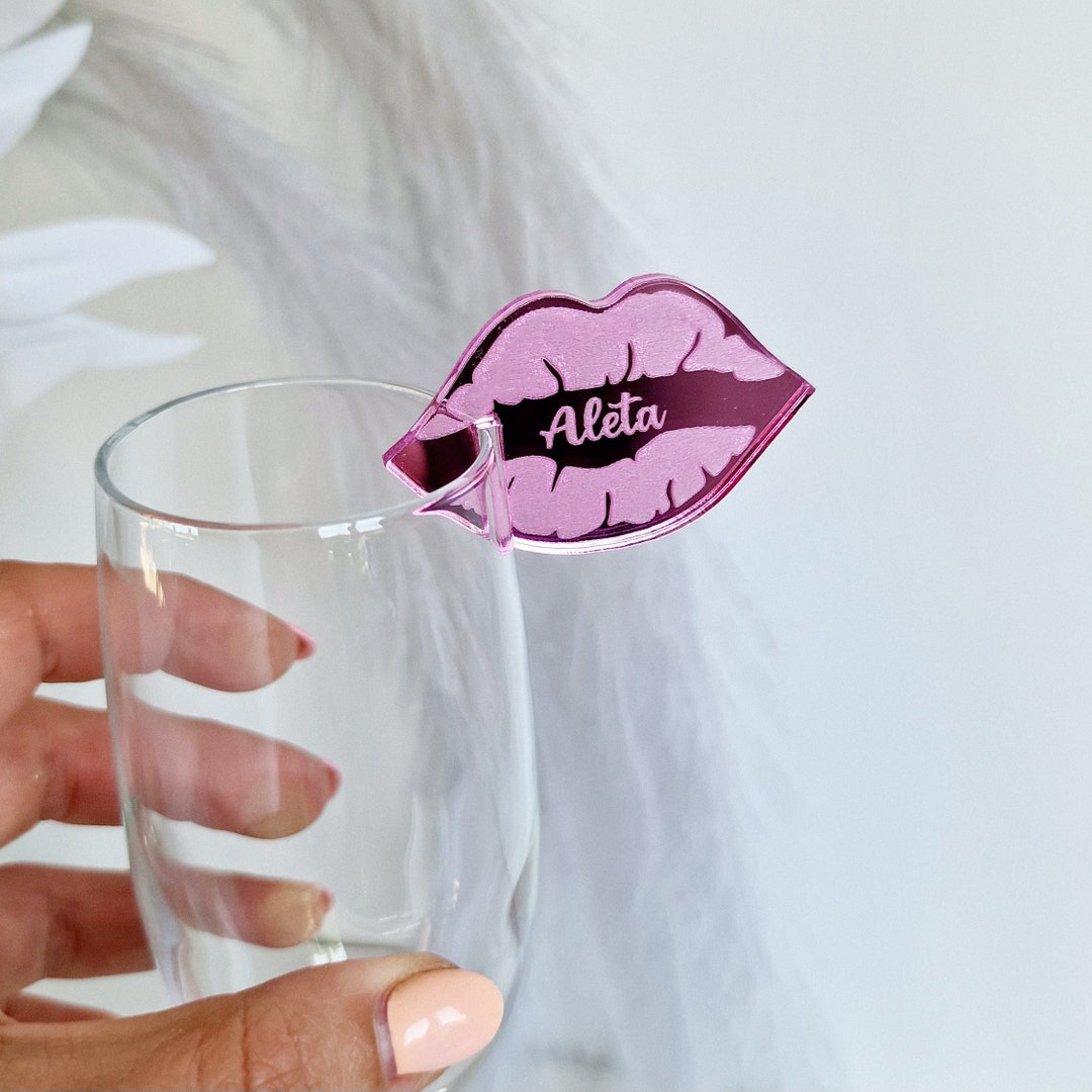 Personalized Lips Shape Tags, Custom Drink Markers Acrylic, Hens Party ...