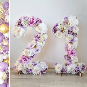 Flower Numbers, Custom 21st Birthday Sign, 21st Birthday Decorations ...
