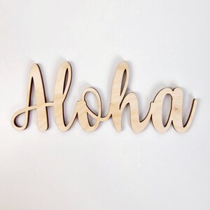 Aloha Wood Sign Cutout, Aloha Word Sign, Aloha Unfinished Wood Word ...