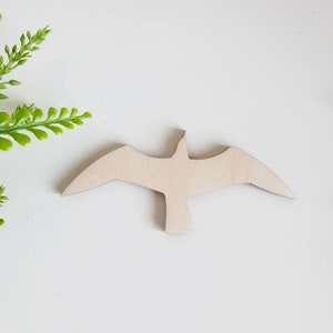 Flying Bird Cutout, Seagull Cutout, Unfinished Wooden Seagull Shape ...