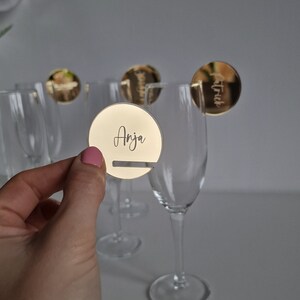 Acrylic Wedding Name Place Tags, Disc Name Tags, Mirror Acrylic Name ...